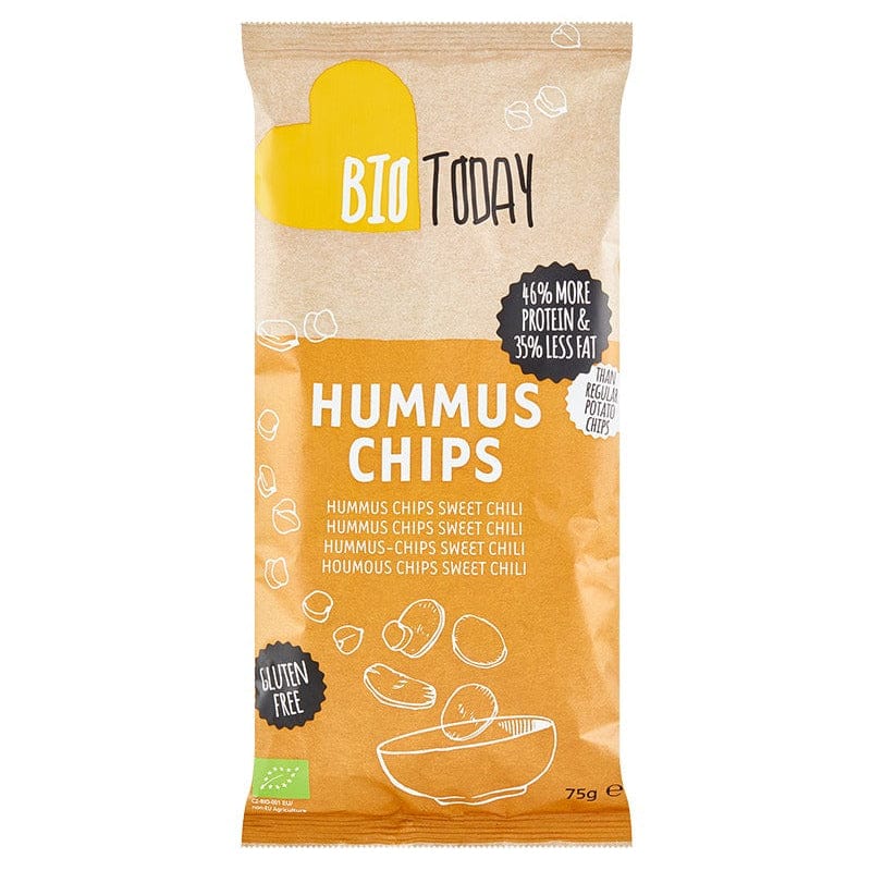 Bio Today Organic Hummus Chips Sweet Chilli 75g | Vegan Snack