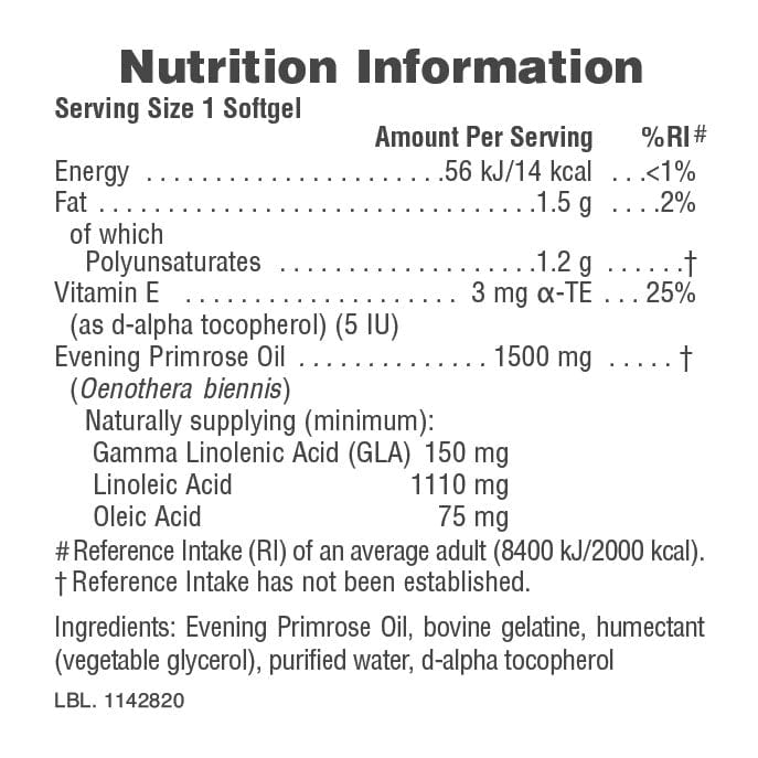 Natures Plus Ultra EPO® 1500 (Evening Primrose Oil) 60 Softgels - Down ...