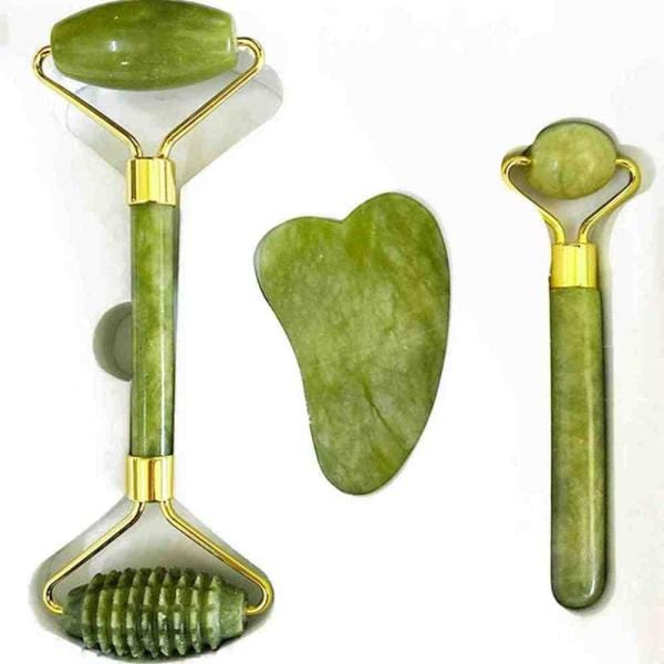 Jade Dual Ended Face Roller Set - Down to Earth Healthfood Store
