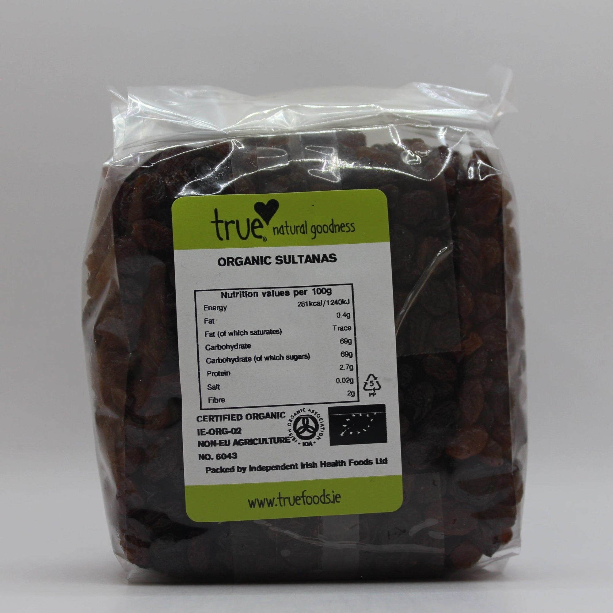 Organic Sultanas 500g - Down to Earth Healthfood Store