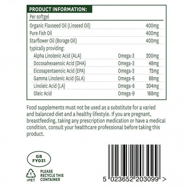 Natures Aid Complete EFA (Omega 3,6,9) 90 Softgels - Down to Earth ...